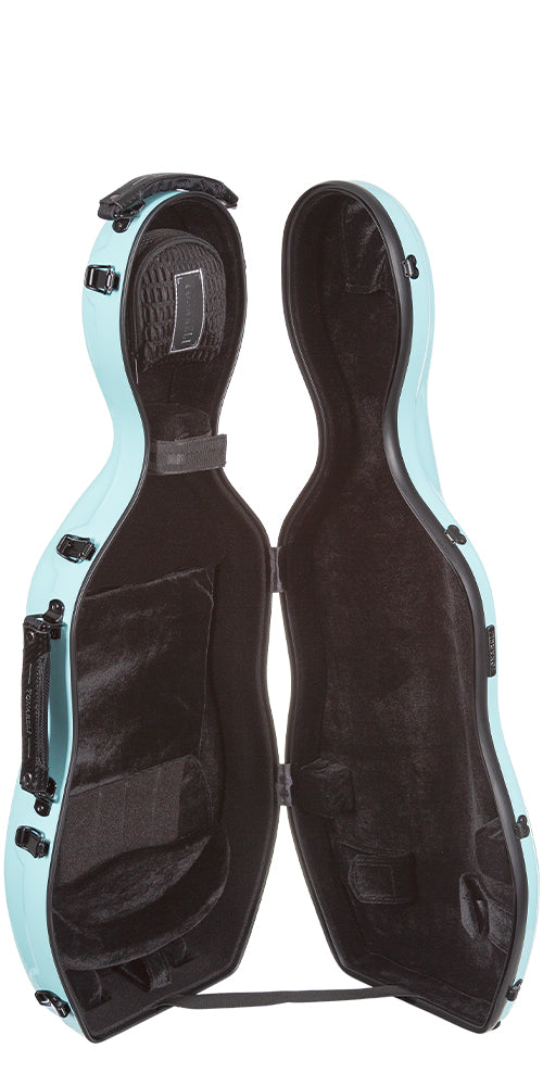 Tonareli Shaped Viola Fiberglass Cases with Wheels VAF1018 Turquoise ...